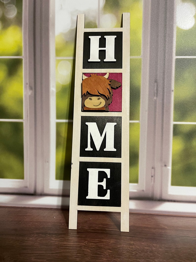 Highland Cow Leaning Ladder - Etsy
