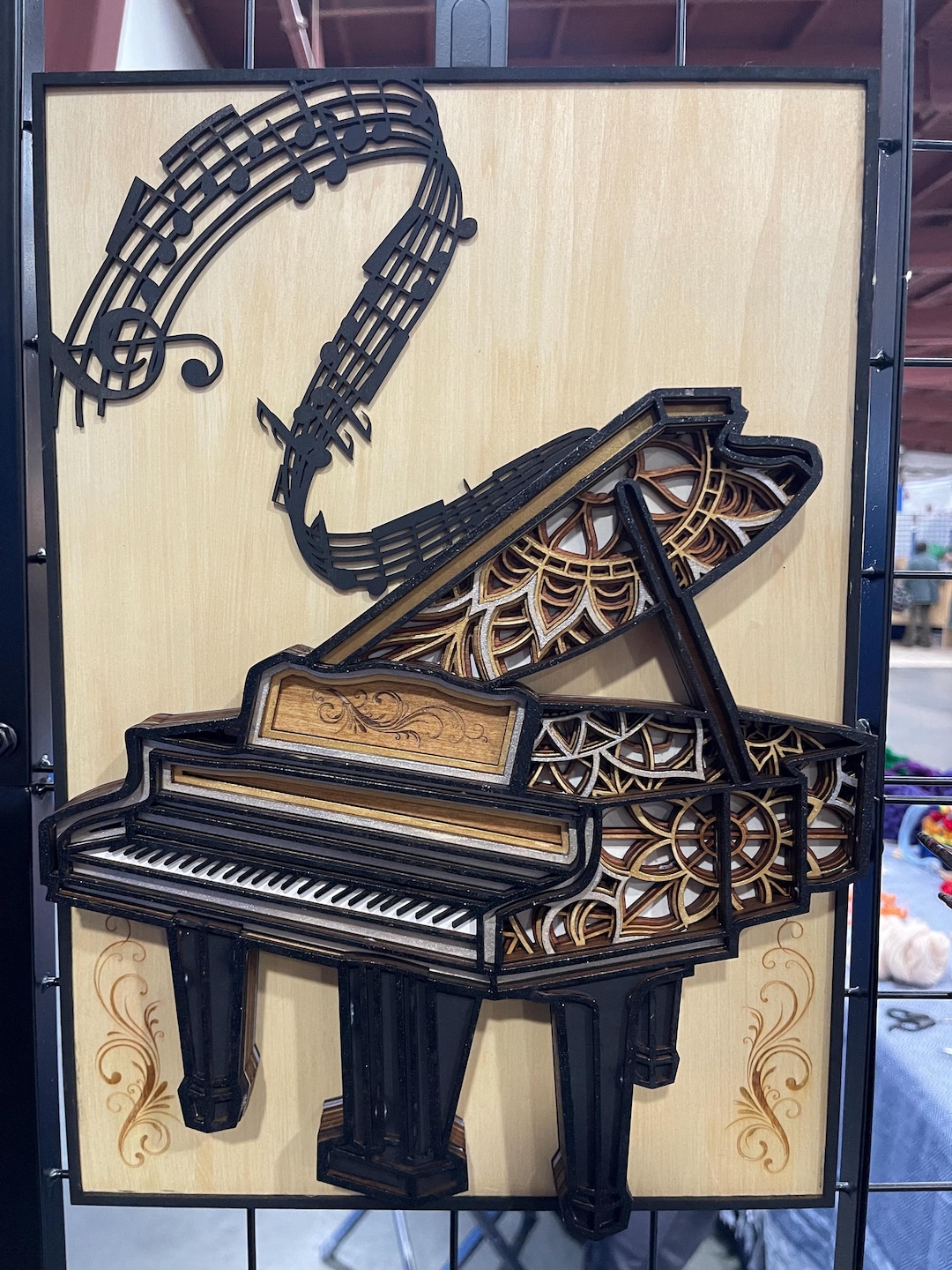 Elegant Grand Piano - Layered Wooden Wall Art - Etsy