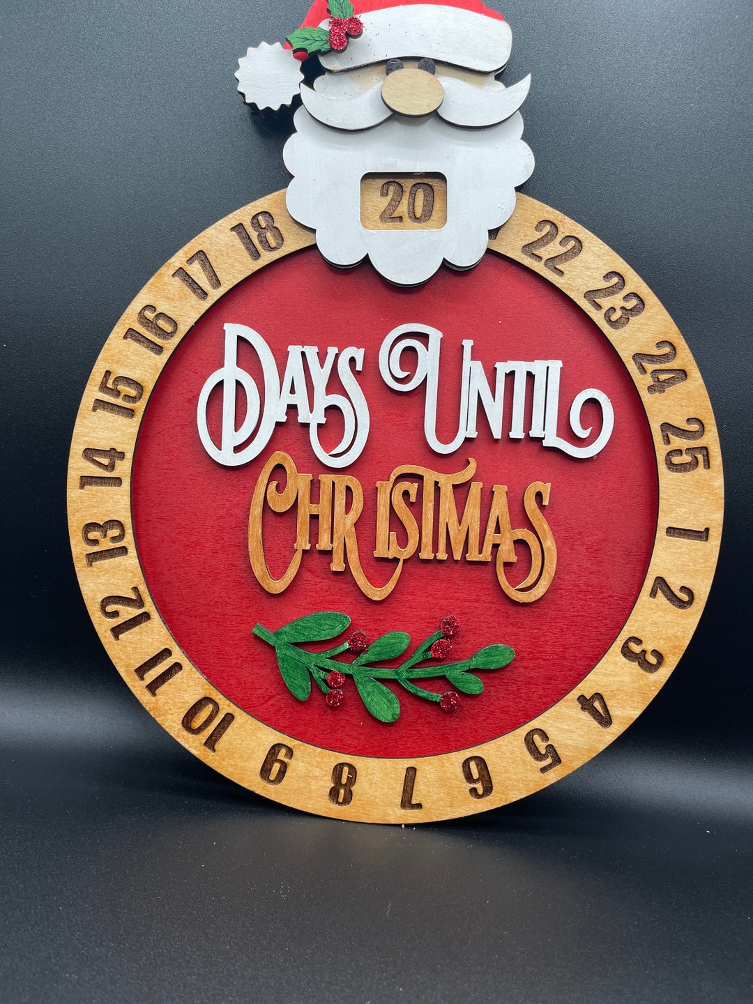 Santa Christmas Countdown Wall Decor - Etsy