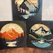 Mountain Sunset Trio - Layered Wooden Landscape Wall Art - Etsy