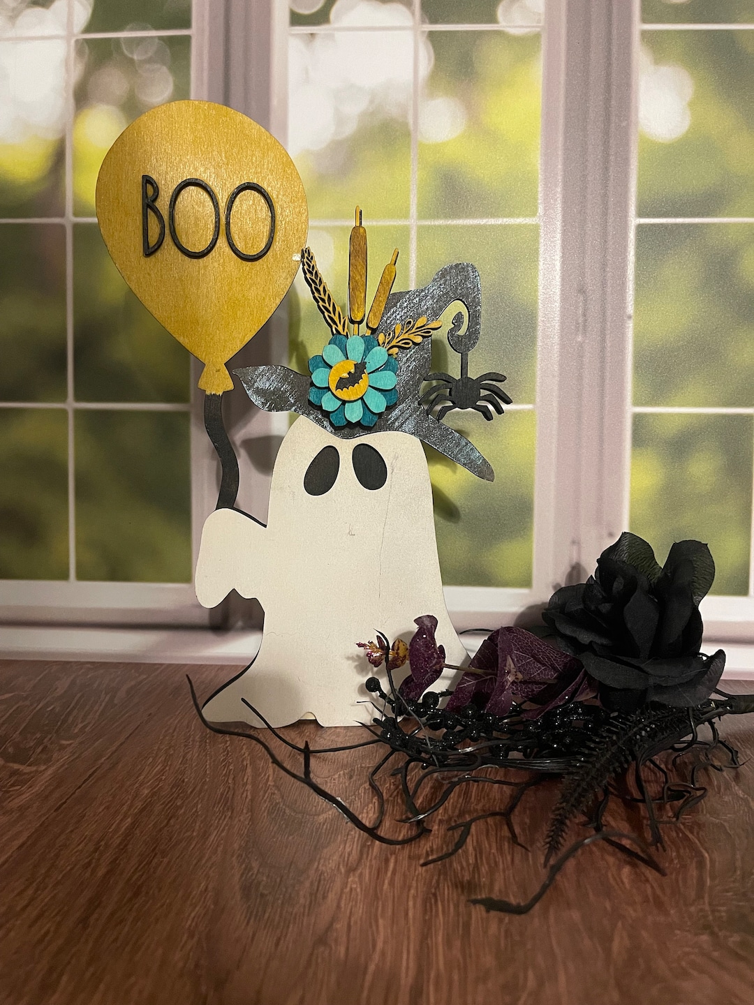 Ornate Standing Ghost With Boo Balloon - Etsy