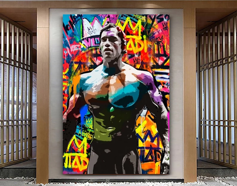 Arnold Icon Stretched Extra Large Canvas Print Urban Modern Graffiti ...