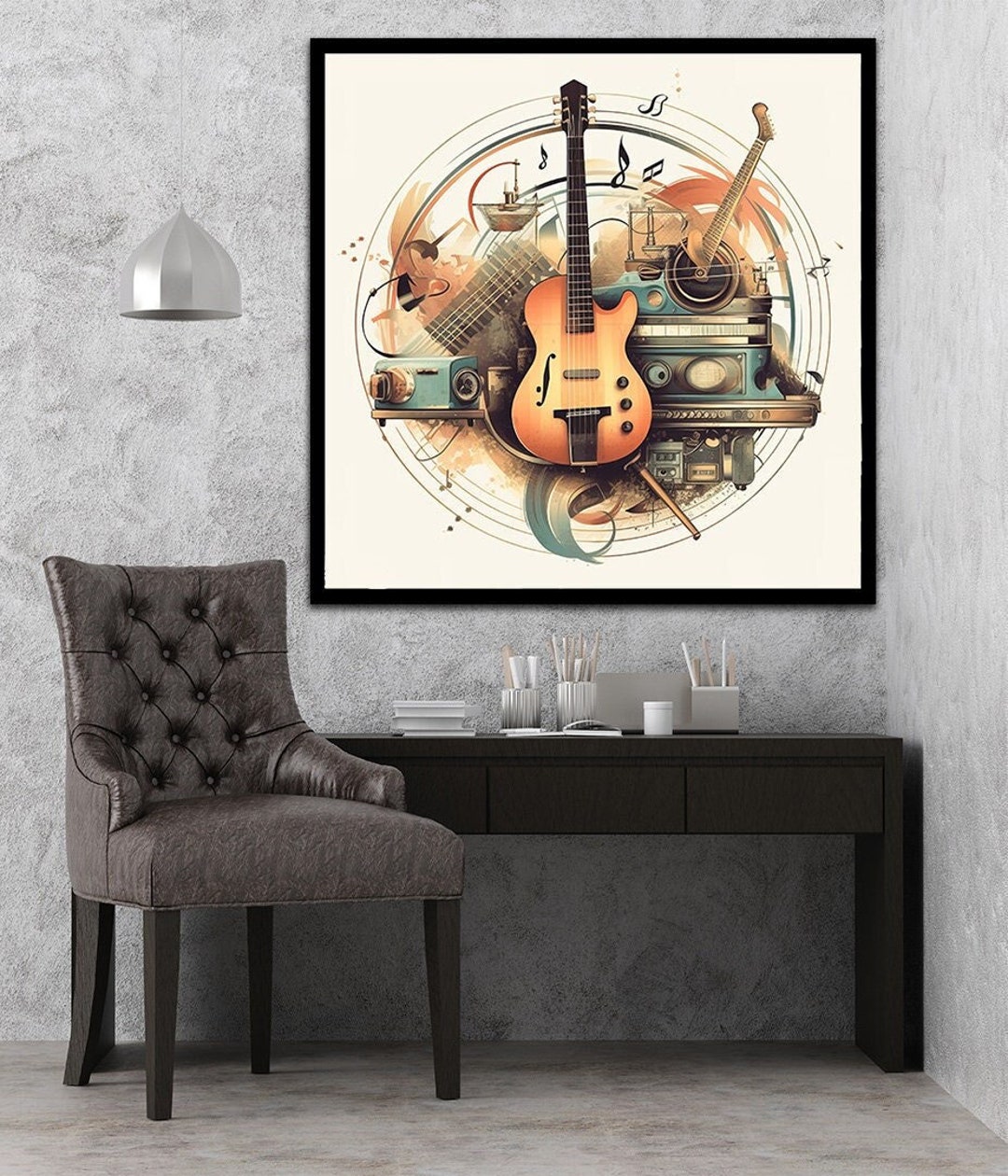 Musical Instruments Canvas,guitar Room Decor,guitar Wall Decor,music ...