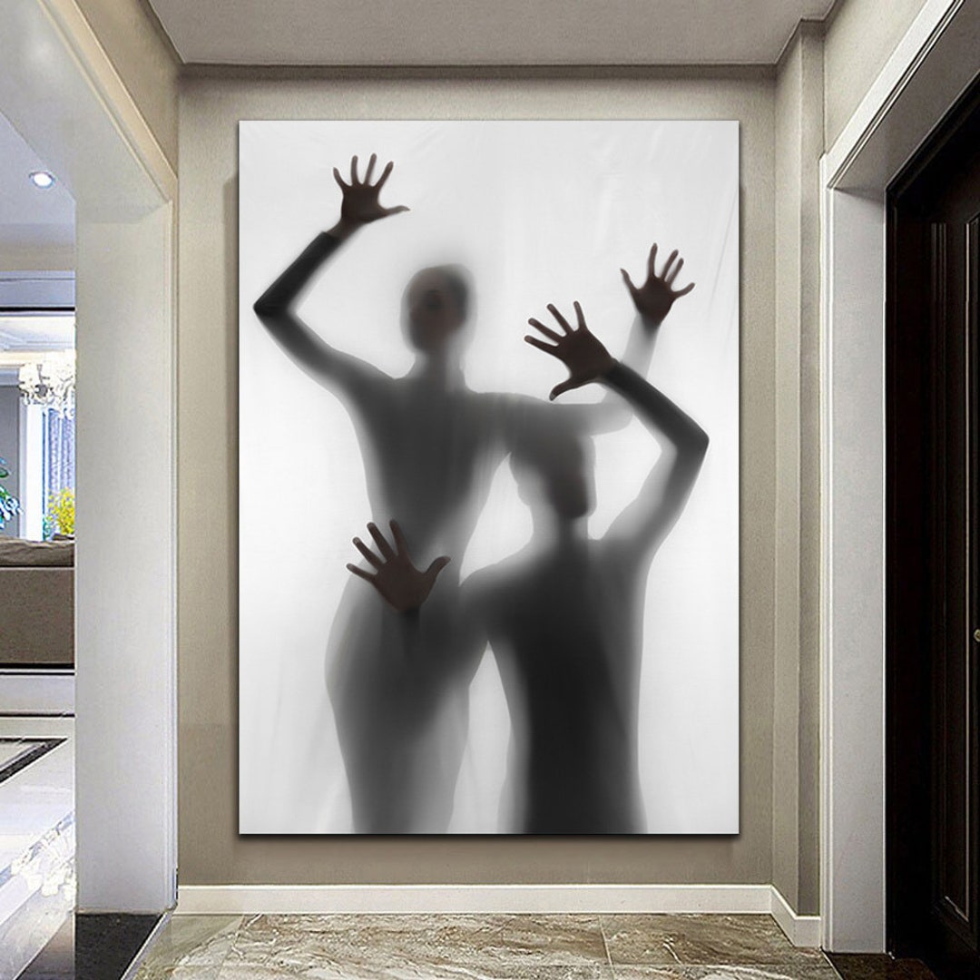 Male and Female Shadow Chart, Woman and Man Portrait Wall Decoru ...