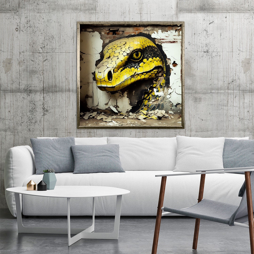 3D Snake Canvas, Snake Wall Decor, Animals Wall Decor, Animals Canvas ...