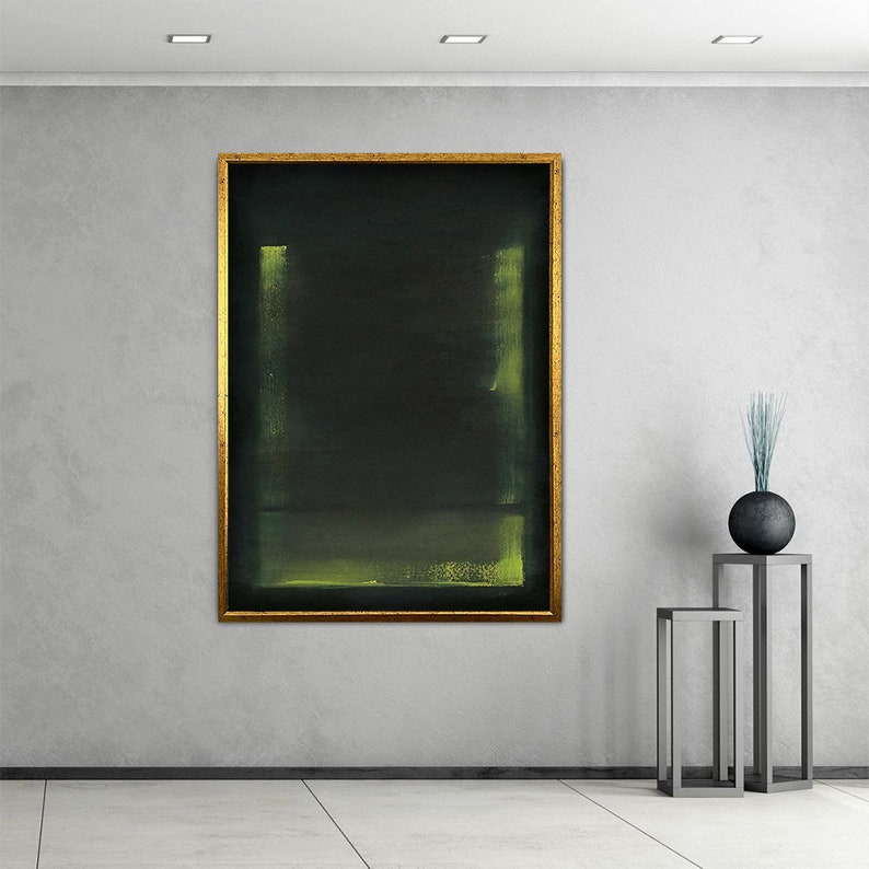 Mark Rothko green Lines on Black Background Mark Rothko Home - Etsy