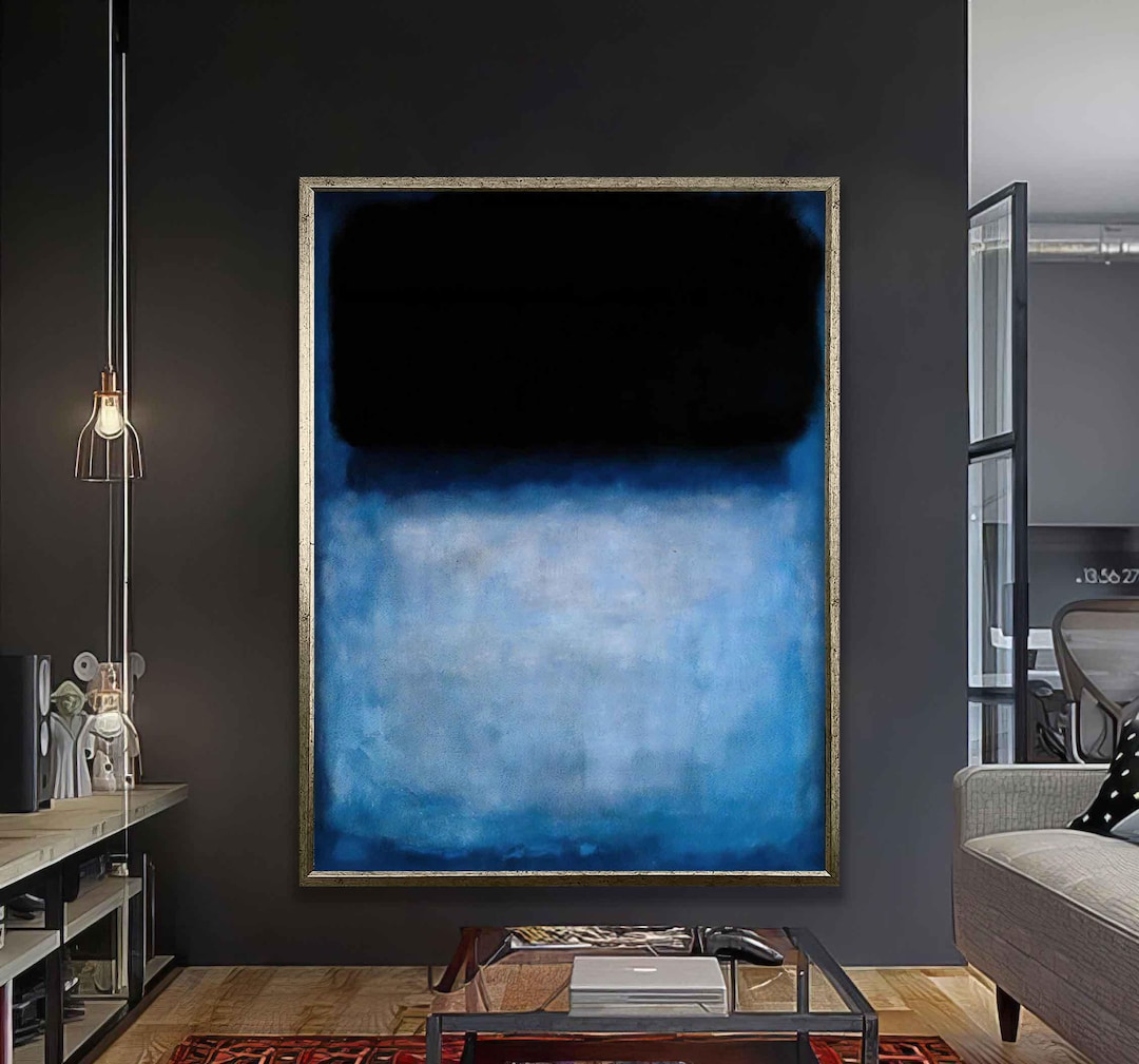 Mark Rothko Print,sky Blue,blackcanvas,brick Color Canvas, Rothko Print ...