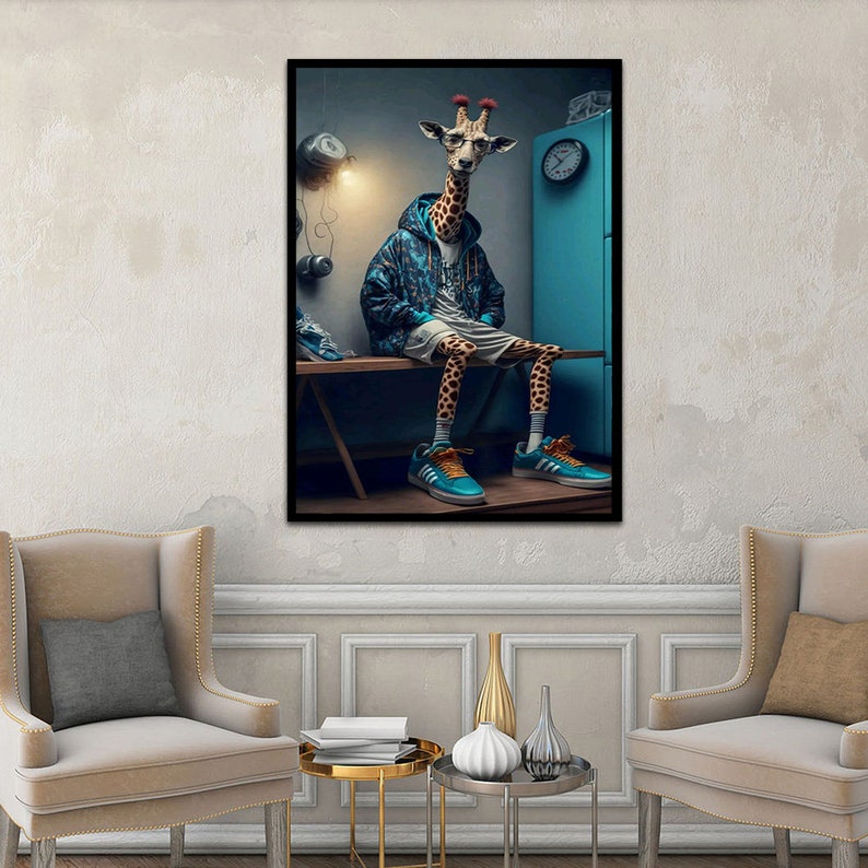 Giraffe Decor in Suit,giraffe Art in Dress,giraffe Wall Art,animals ...