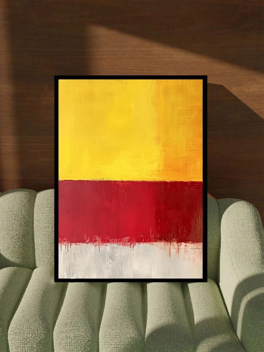 Mark Rothko yellow,red,cream Colorabstract Canvas Painting, Mark Rothko ...