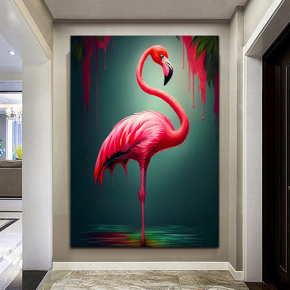 Flamingo Canvas Wall Art,animals Home Decor,flamingo Home Decor, Pink ...