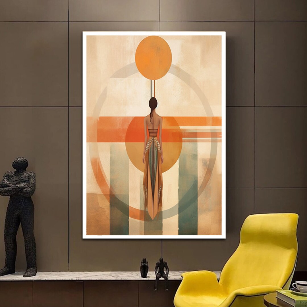 Woman and Sun,woman Body Canvas,woman Portrait Wall Decor, Woman Art ...