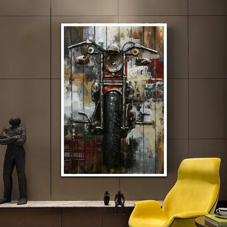 Motorcycle Canvas,motorcycle Wall Decor,motor and Speed Decor ...