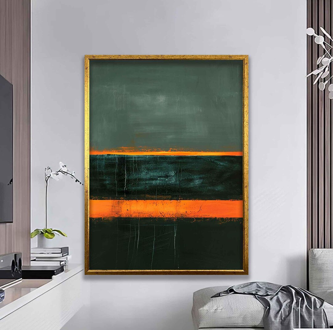 Mark Rothko Print Pieces,green,orange,black Modern Wall Decoration ...