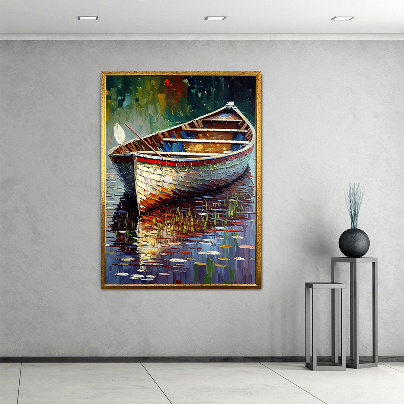 Oil Painting Look Sandal Canvas, Oil Painting Style Print,colorful ...