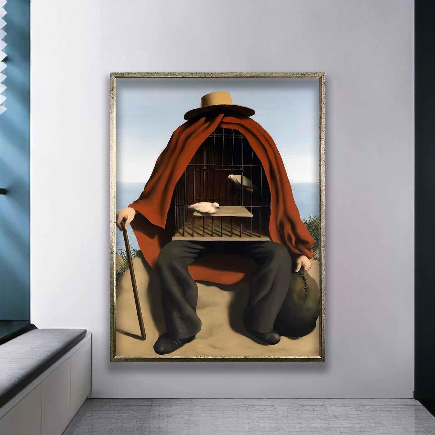 Cage Face Portrait Canvas, Canvas of a Man Who Has Imprisoned His ...