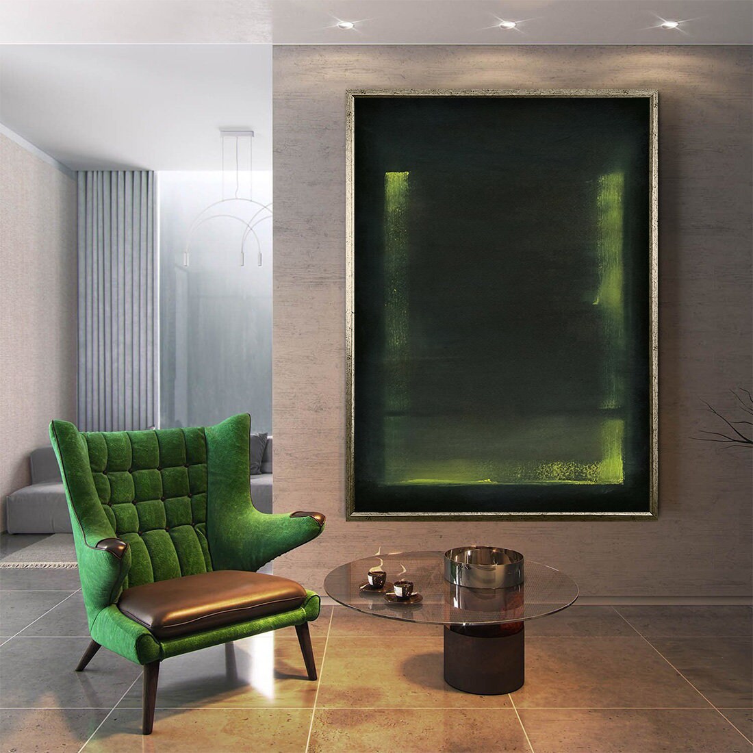 Mark Rothko green Lines on Black Background Mark Rothko Home Art ...