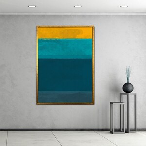Mark Rothko turquoise, Blue,yellow Canvas Art, Mixed Color Modern ...