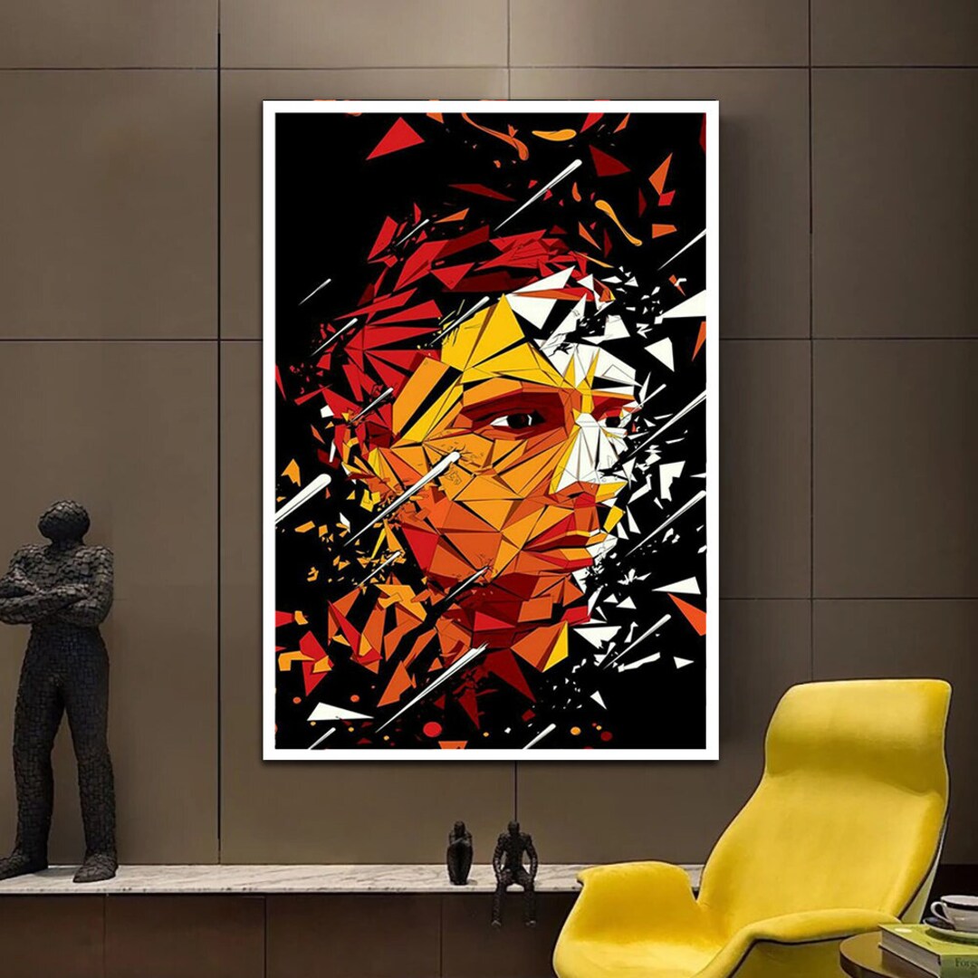Modern Abstract Human Canvas, Woman Home Decor, Woman Portrait Art ...
