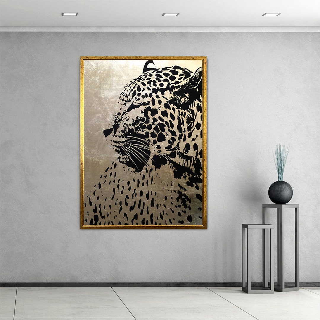 Leopard Canvas Print,leopard Room Decor,leopard Wall Decor,living Room ...