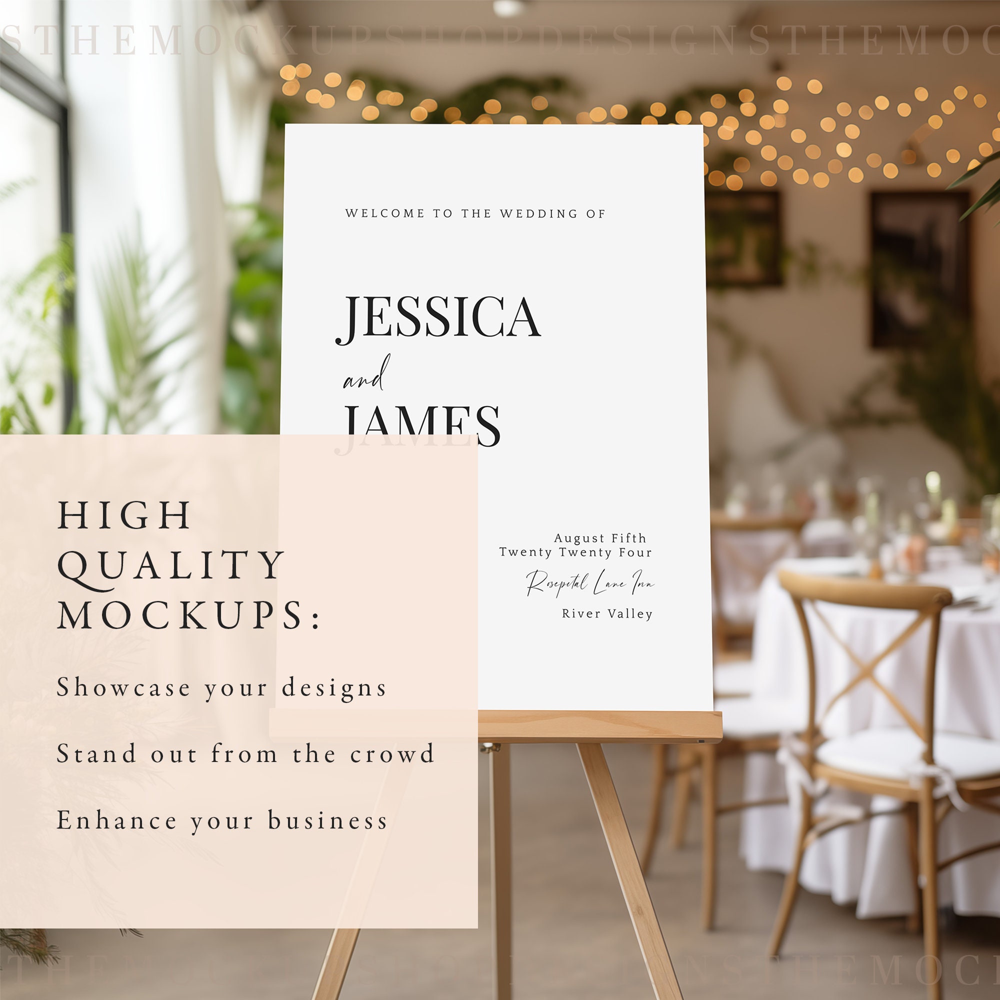 Wedding Sign Mockup Welcome Sign Mockup Wedding Easel Mockup PSD ...