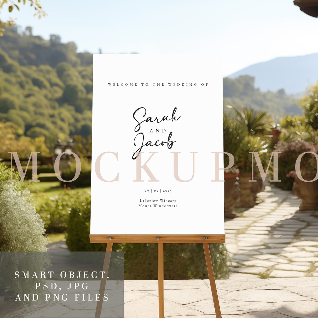 Wedding Sign Mockup Welcome Sign Mockup Wedding Easel Sign Mockup ...