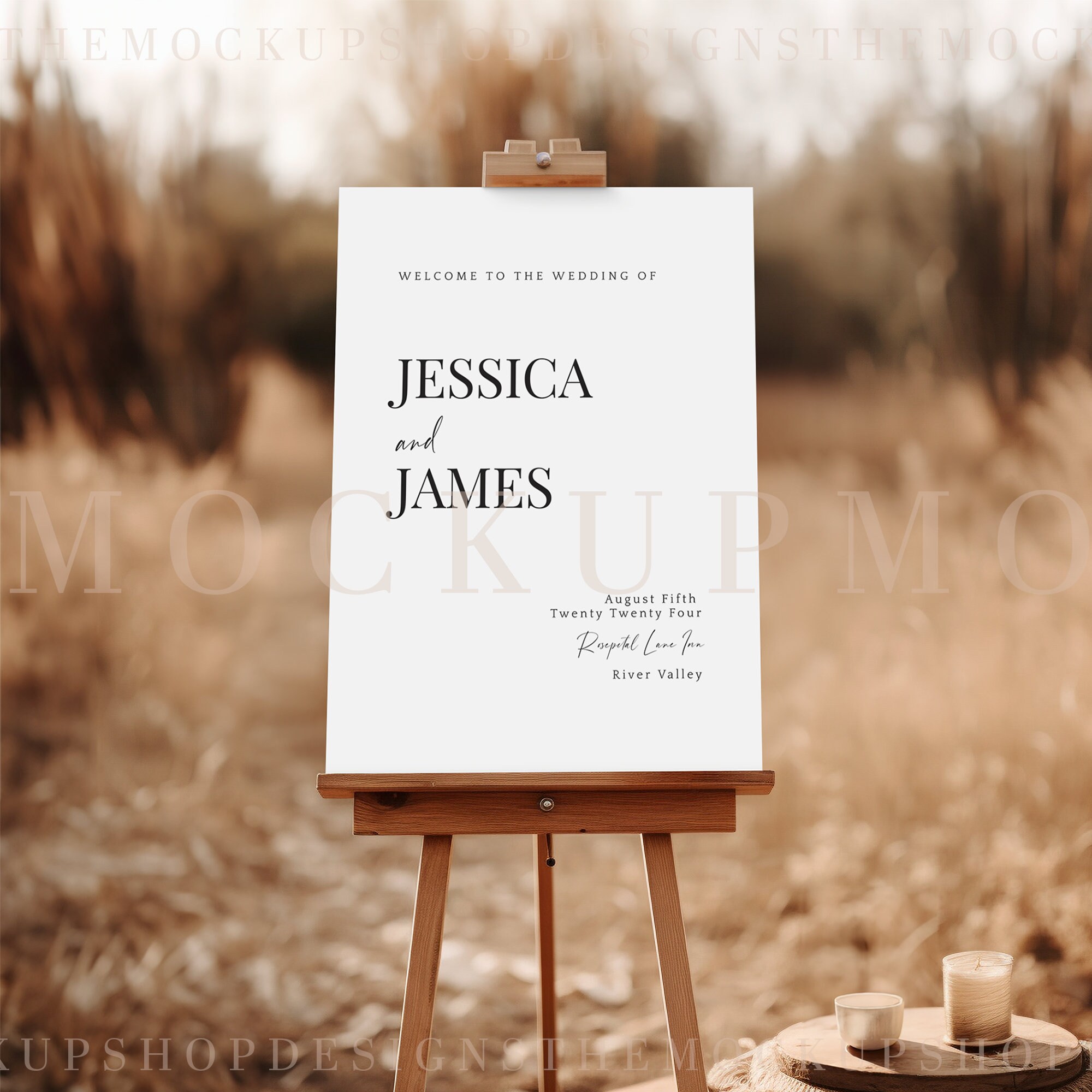 Wedding Sign Mockup Welcome Sign Mockup Wedding Easel Sign Mockup 18X24 ...