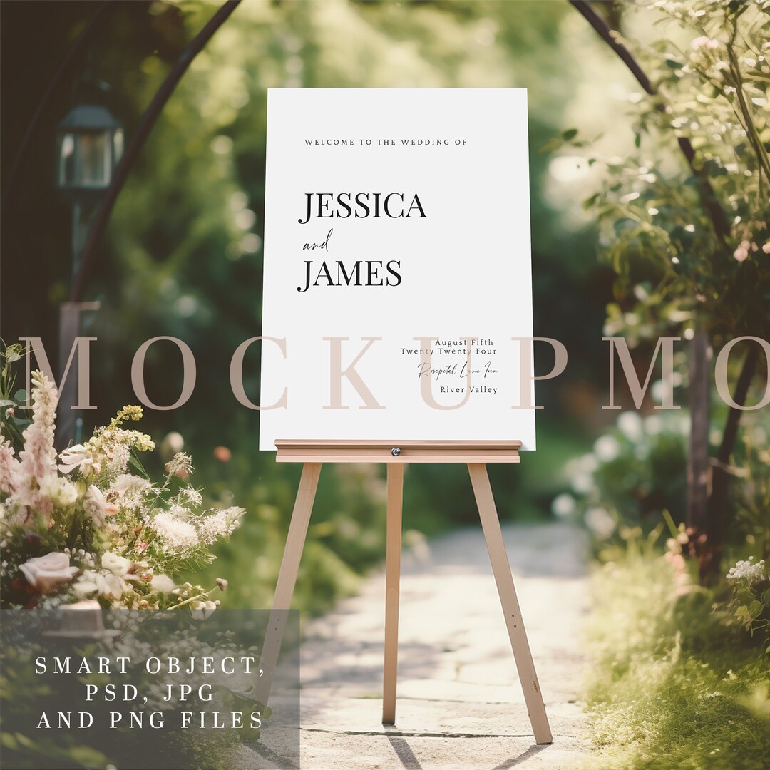 Wedding Sign Mockup Welcome Sign Mockup Wedding Easel Mockup PSD ...