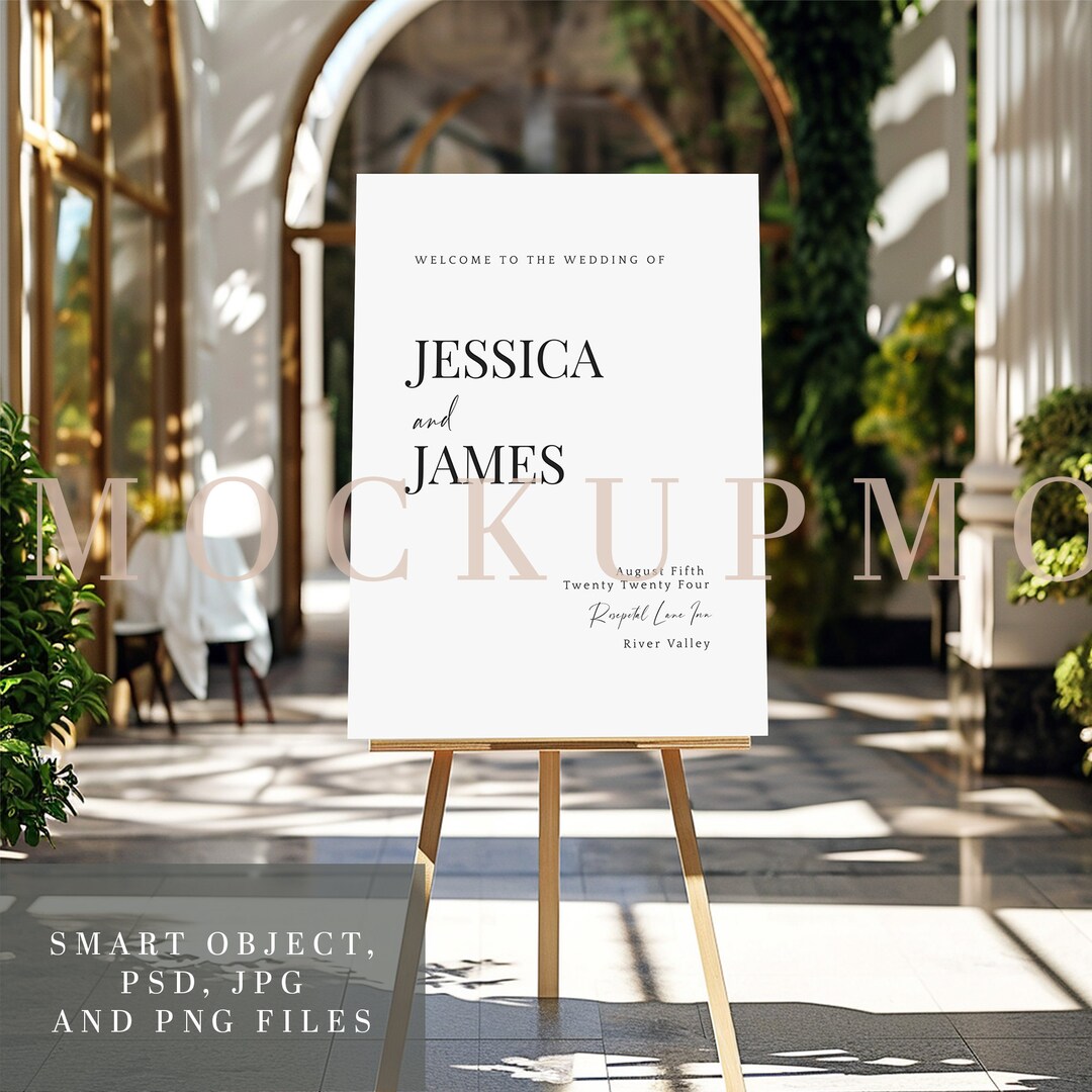 Wedding Sign Mockup Welcome Sign Mockup Wedding Easel Sign Mockup ...