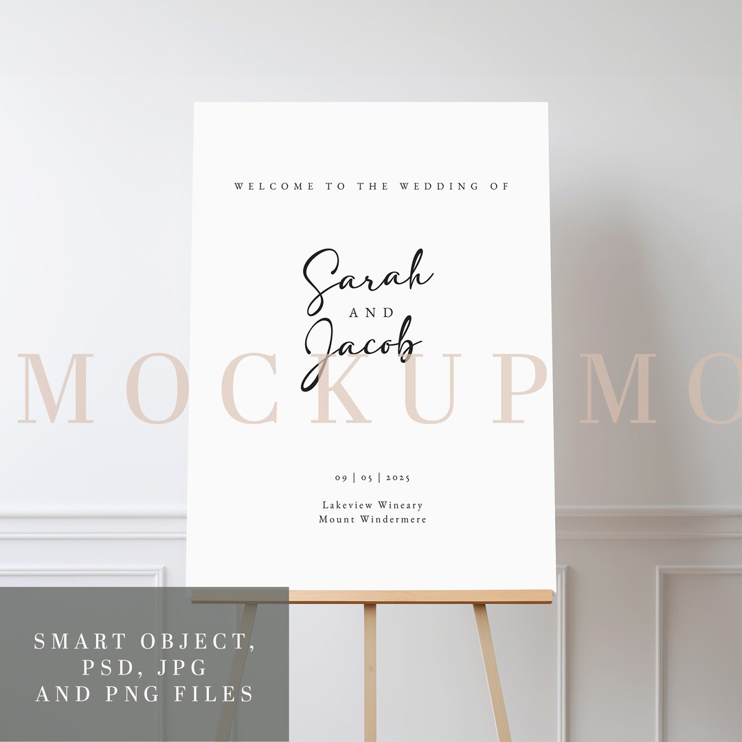 Wedding Sign Mockup Welcome Sign Mockup Wedding Easel Sign Mockup ...