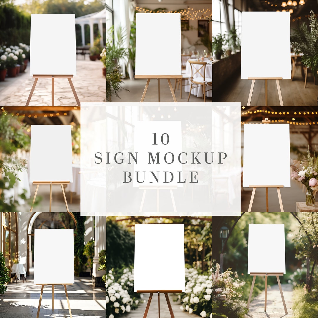 Wedding Sign Mockup Bundle Wedding Easel Mockup Bundle Seating Chart ...