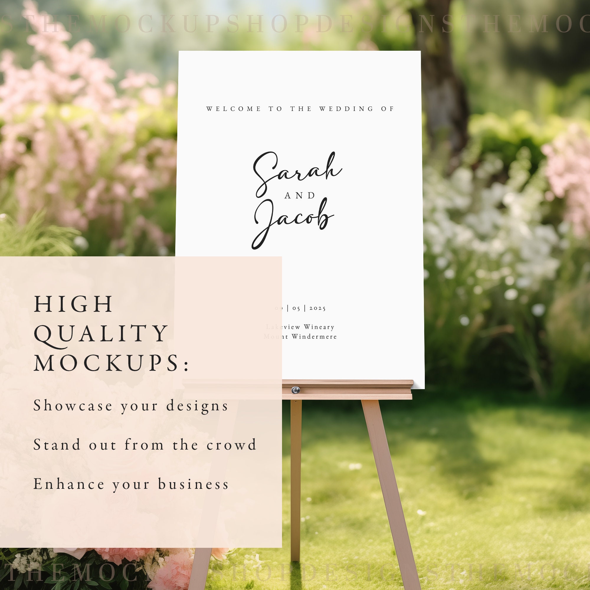 Wedding Sign Mockup Welcome Sign Mockup Wedding Easel Sign Mockup ...