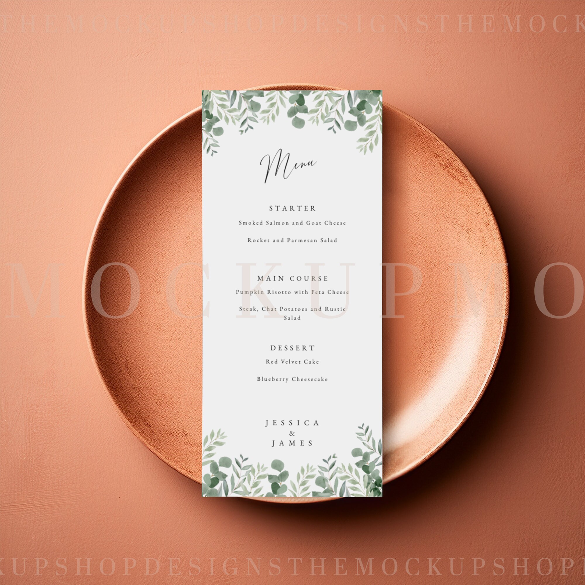 Menu Mockup Card Wedding Plate Mockup Wedding Menu Table - Etsy