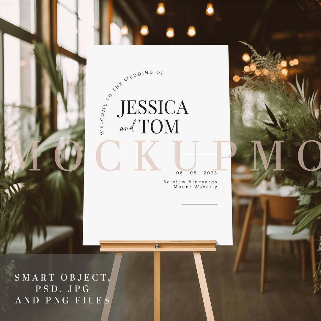 Wedding Sign Mockup Welcome Sign Mockup Wedding Easel Mockup PSD ...
