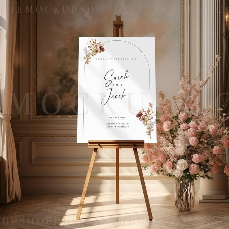 Wedding Sign Mockup Welcome Sign Mockup Wedding Easel Sign Mockup 18X24 ...