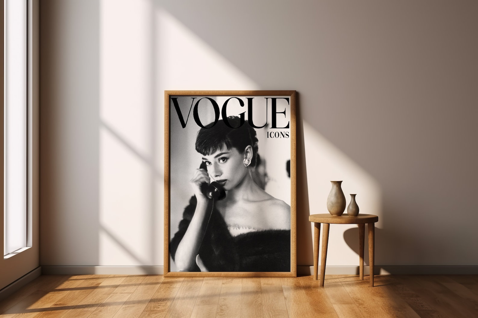 Audrey Hepburn Vogue Cover Print, Telephone, Famous Fashion Photograph ...