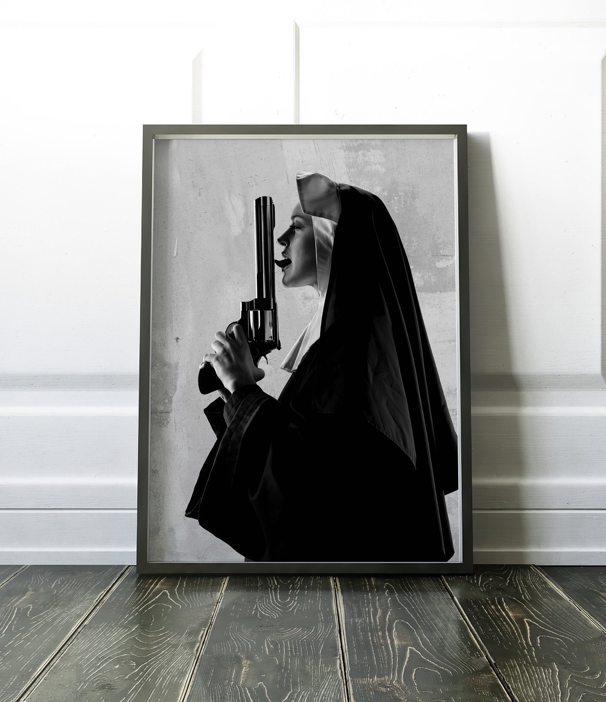 Nun With a Gun Print, Holywood Poster, Famous Fashion Photograph ...