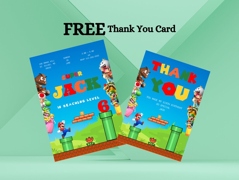 Super Mario Characters Birthday Invitation Template for Kids. - Etsy