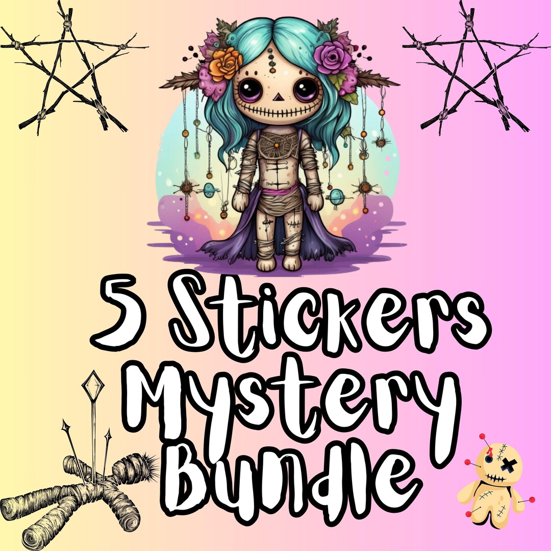 Pastel Goth Voodoo Doll Stickers: Spooky Kawaii Mystery Bundle - Etsy