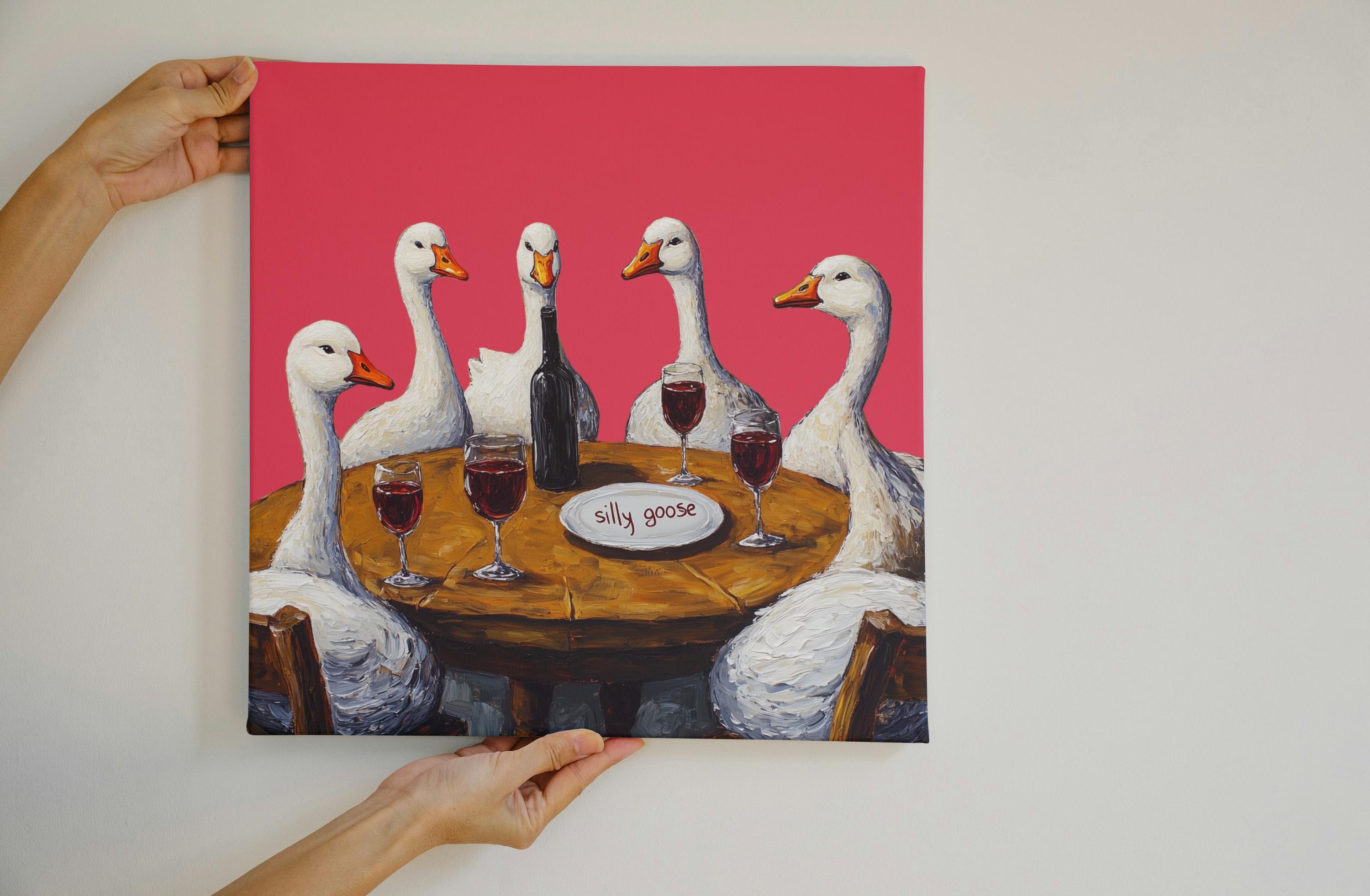 Silly Goose Wine Club Quirky Dining Room or Kitchen Wall Print - Etsy