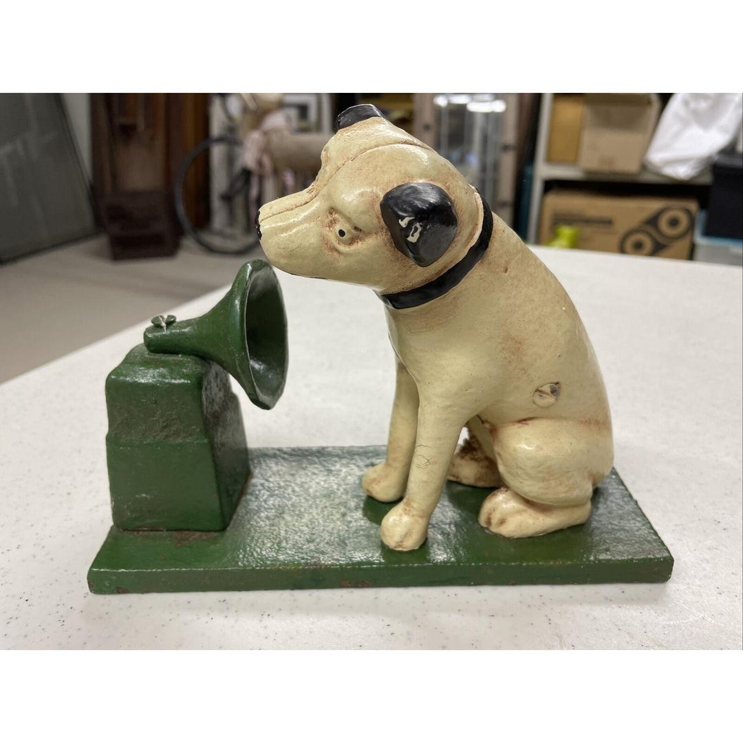 Vintage - the RCA Victor/victrola Dog and Phonograph Cast Iron 6" Coin ...
