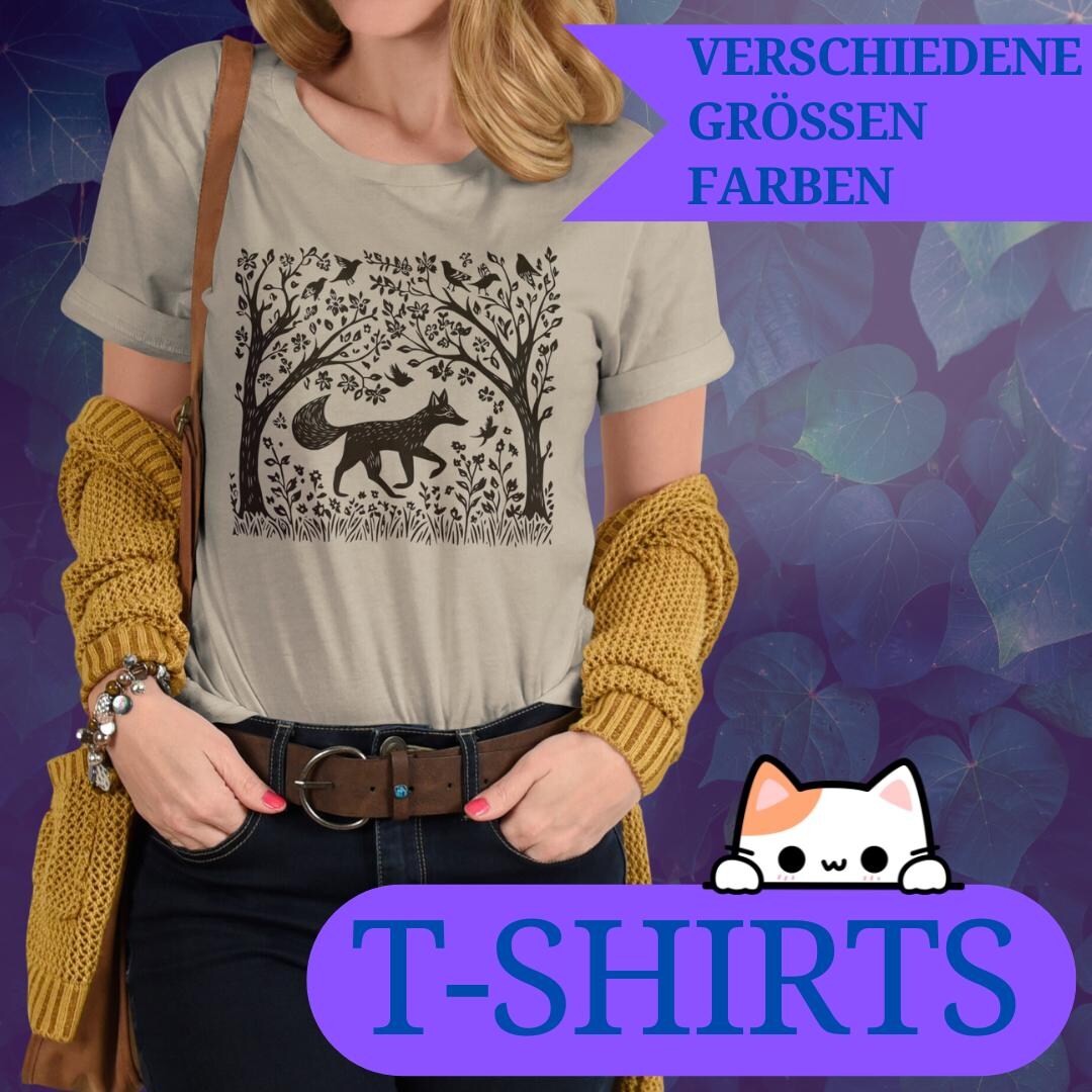 Folklore Forest Fox Shirt, Vintage Forestcore Shirt, Folk Art Fairycore ...