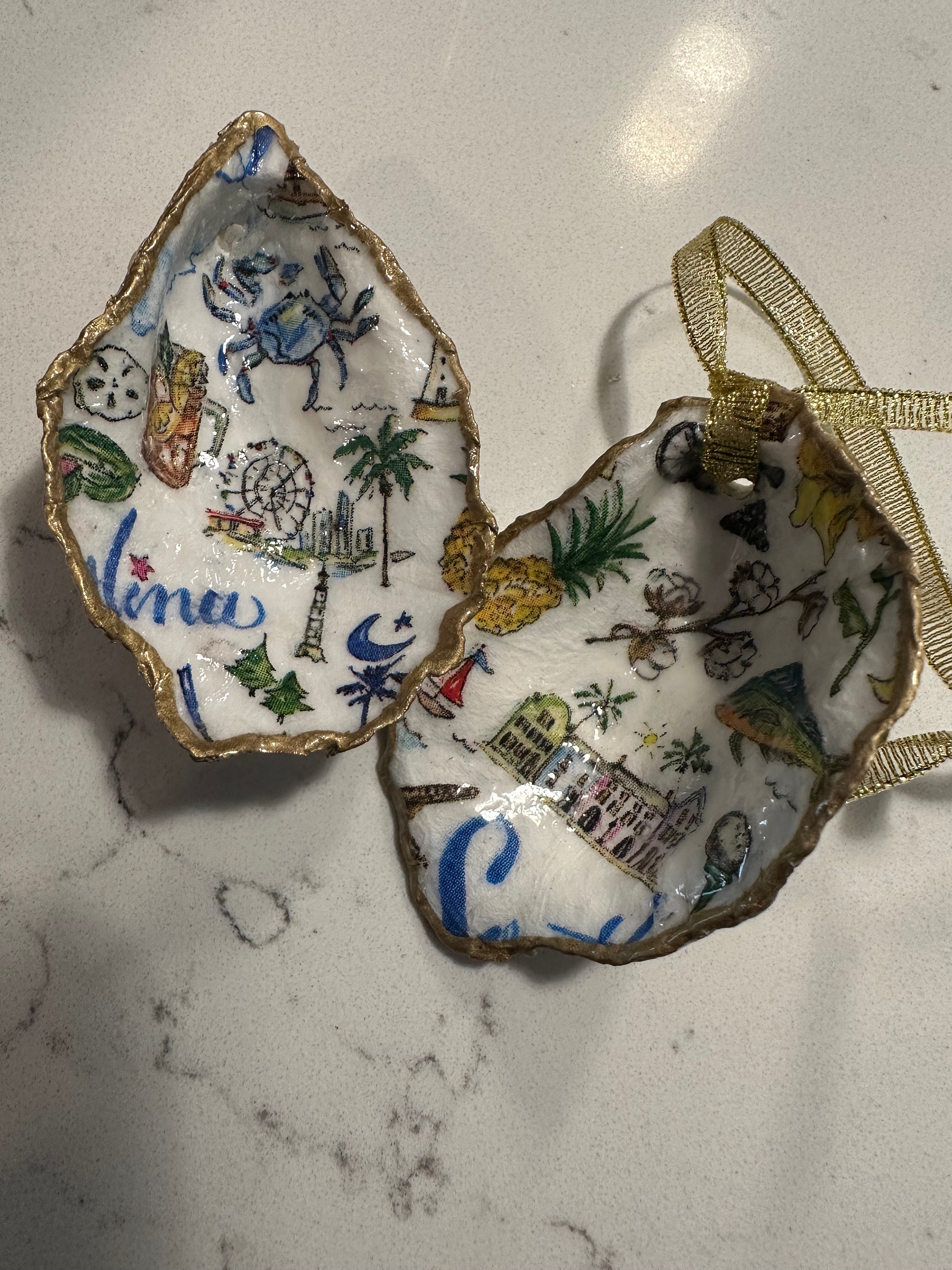 South Carolina Themed Oyster Shell Ornament/ Trinket Ring Dish ...