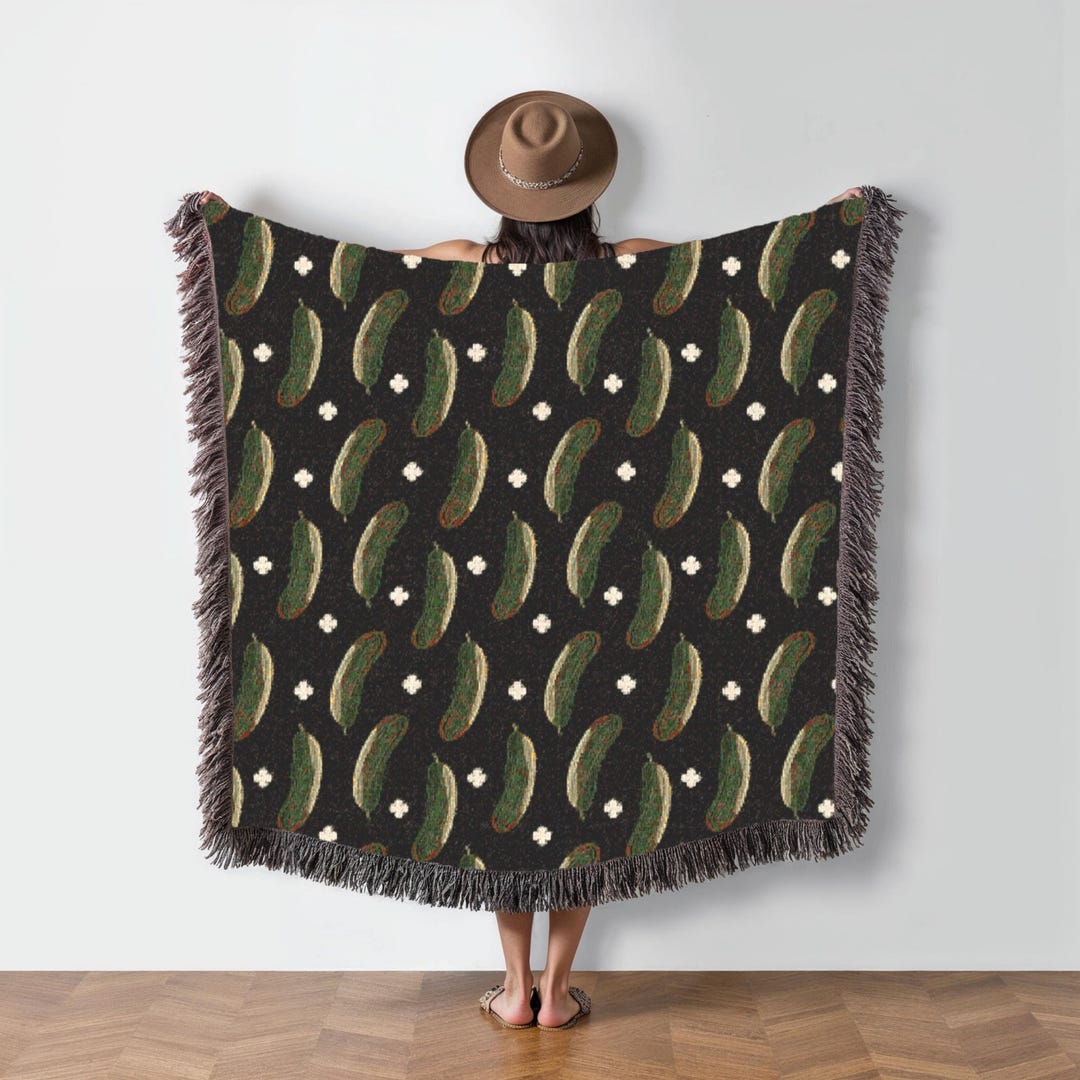 Woven Pickle Blanket, Pickel Gifts, Pickle Lover Throw, Dill Pickle ...
