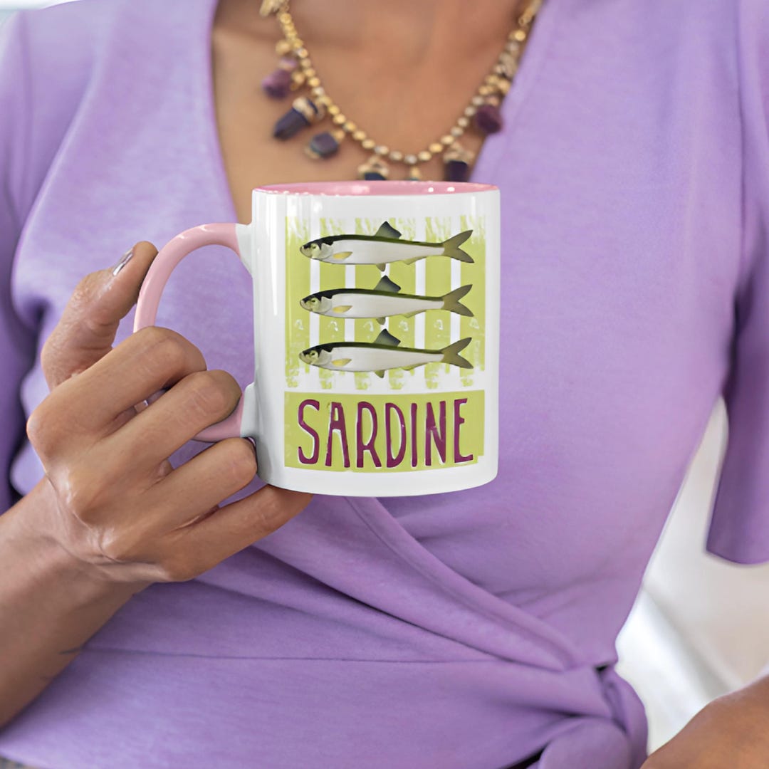Sardine Mug, Tinned Fish Coffee Cup, Fun Quirky Gift for Coworkers ...
