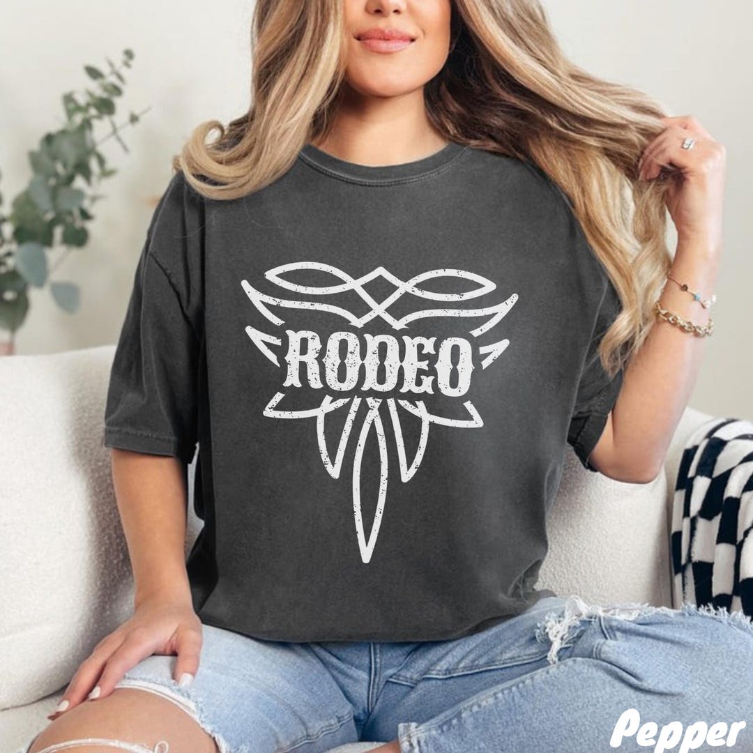 Rodeo Boot Stitch T-shirt, Comfort Colors Western Graphic Shirts ...