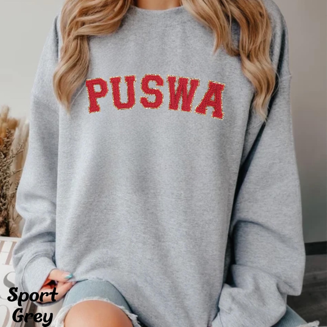 Puswa Sweatshirt Faux Chenille Patch Group Friend Gift Puswa Shirt ...
