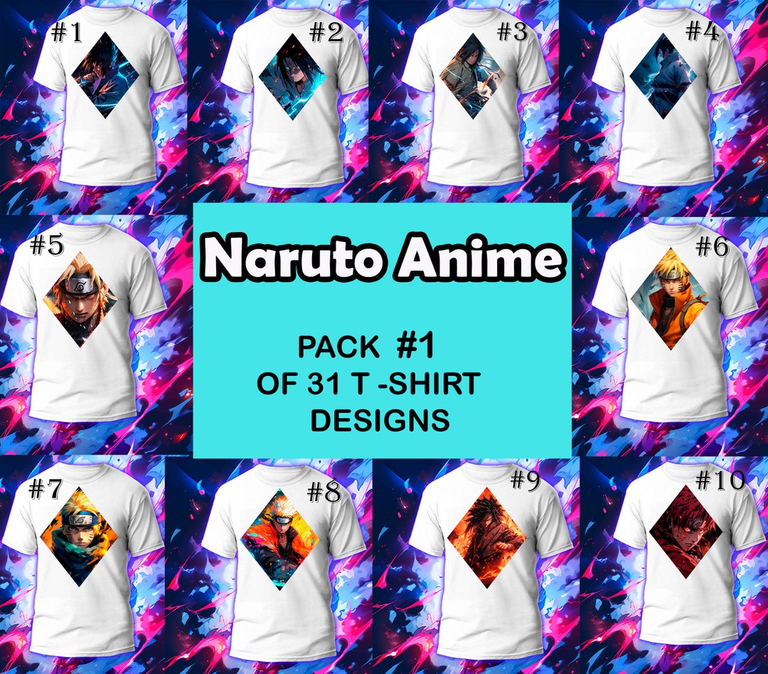 31 Files Naruto Anime Pack1 Design Tshirts, Sublimation, Download PNG ...