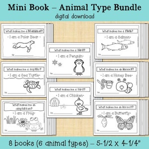 Animal Characteristics Mini Book Bundle | 6 Animal Classes - Etsy