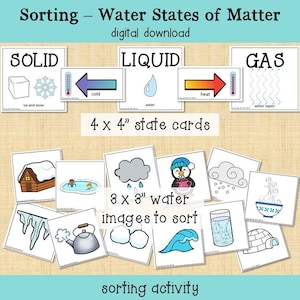 Water States of Matter Sorting Activity - Etsy