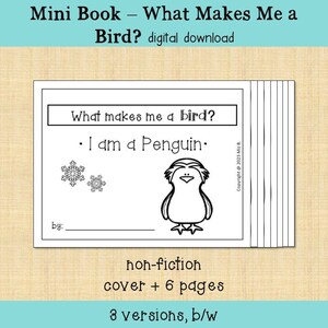 What Makes Me a Bird? Penguin Mini Coloring Book Printable - Etsy